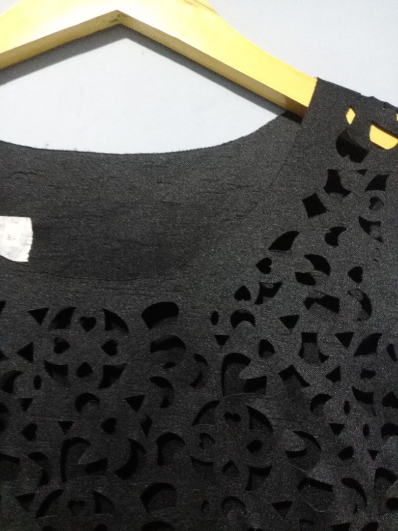 black Mididress mini dress minidress hitam b382 katbol bolong ...