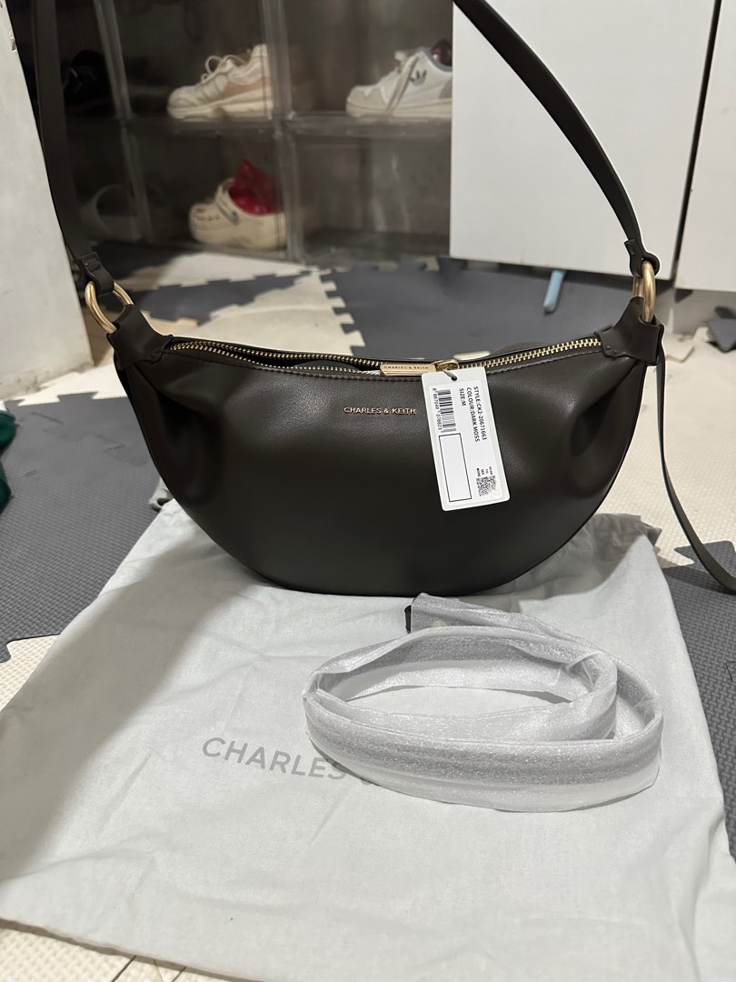 Charles and Keith Calla Half Moon Bag, Women's Fashion, Bags & Wallets ...