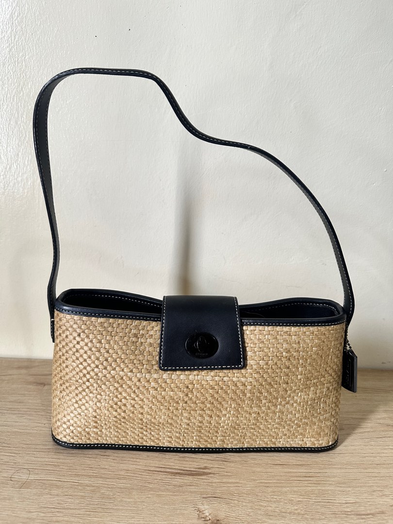 Coach Straw Tote Vintage, Luxury, Bags & Wallets on Carousell