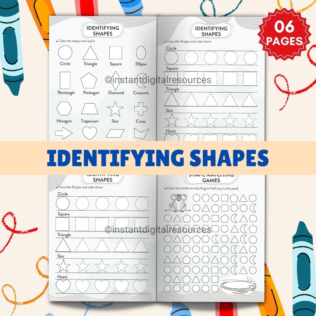 DR04 Printable Pdf Shape Worksheet Identifying Shape Symmetry Drawing ...