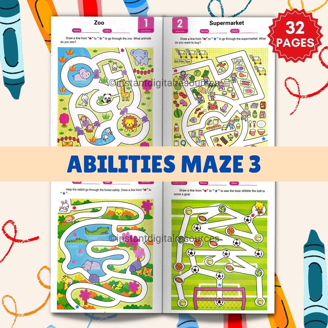 IDR02 Printable Pdf Maze Activity Pages Puzzle Worksheet, Hobbies ...