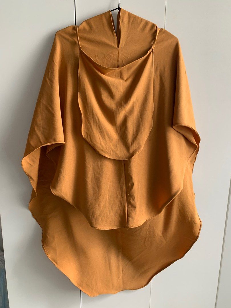 Maya Hijab Color Caramel + free niqab hidden eyes, Women's Fashion ...