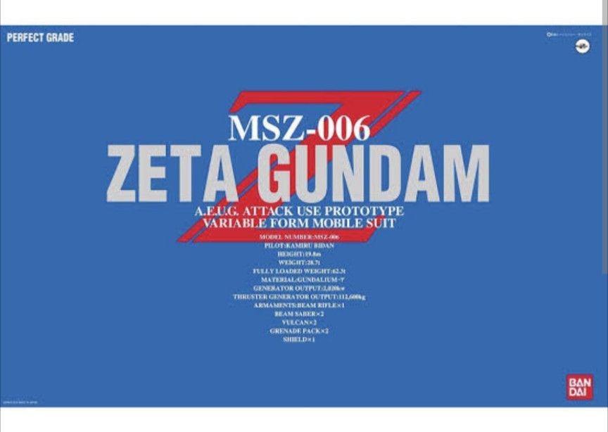 Perfect Grade Zeta Gundam Plastic Model, Hobbies & Toys, Toys & Games ...