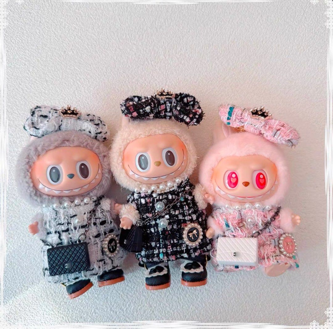 (Pre Order) Labubu V1 & V2 Chanel 2 in 1 Clothing Set, Hobbies & Toys ...