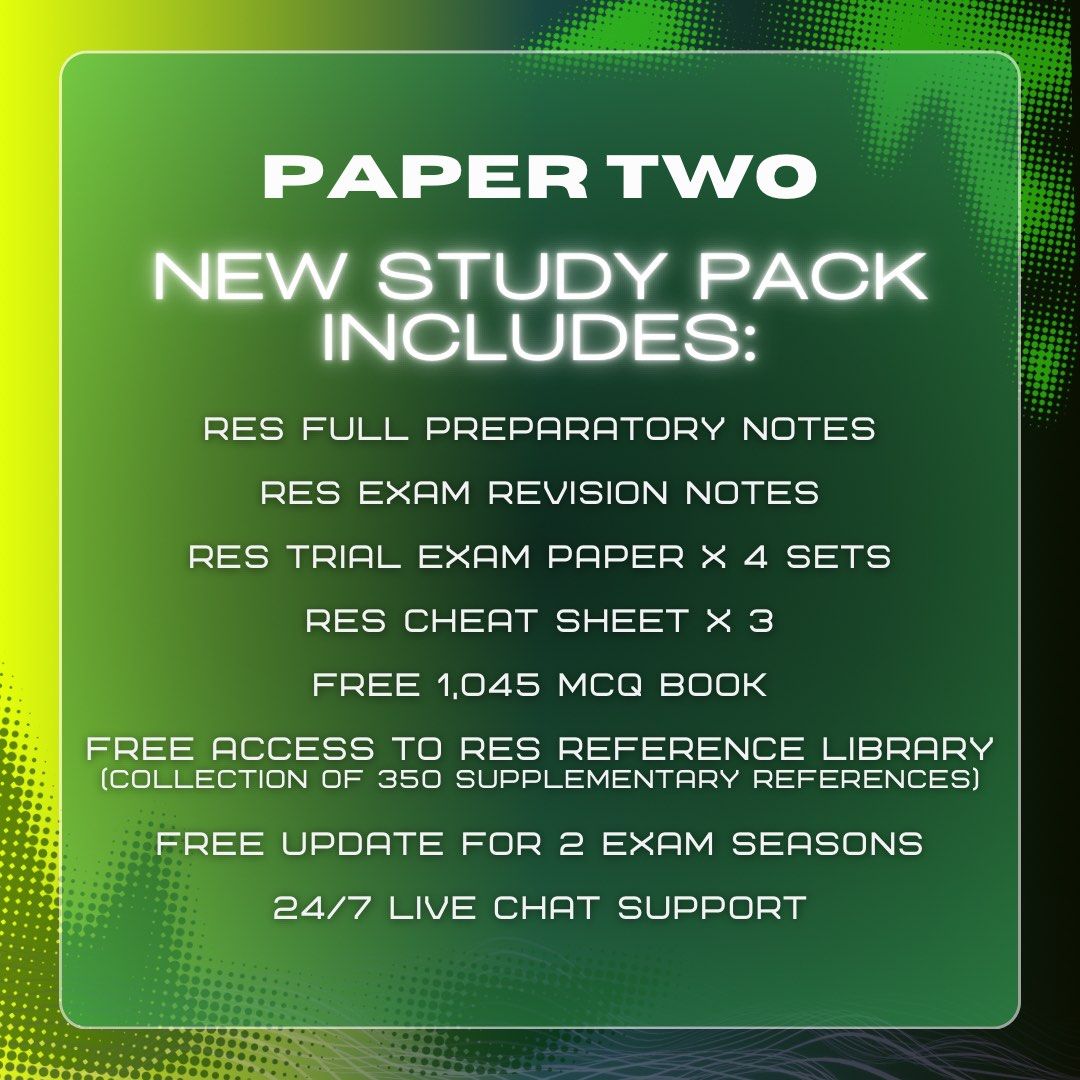 RES Exam 2026 , ALL-in-ONE STUDY PACK, Paper 2, with RES Notes, RES ...