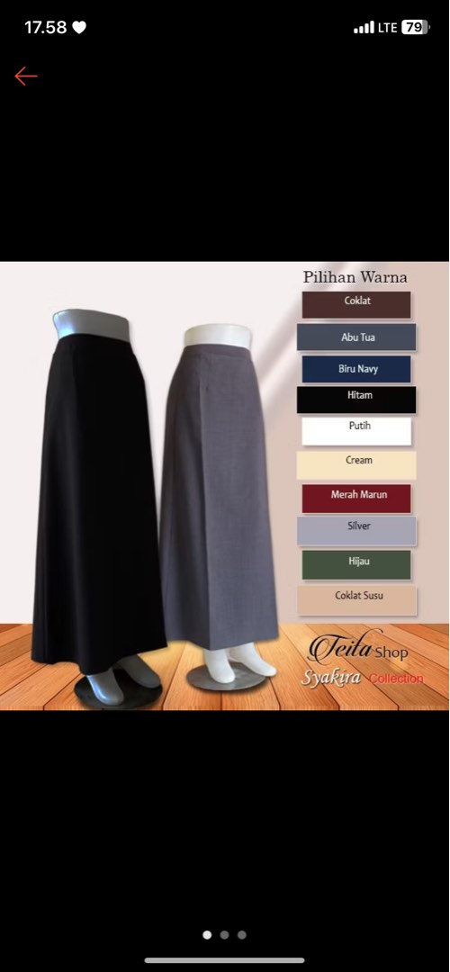 Rok Kerja Panjang, Rok Kerja Wanita Pinggang Karet Model A-line ...