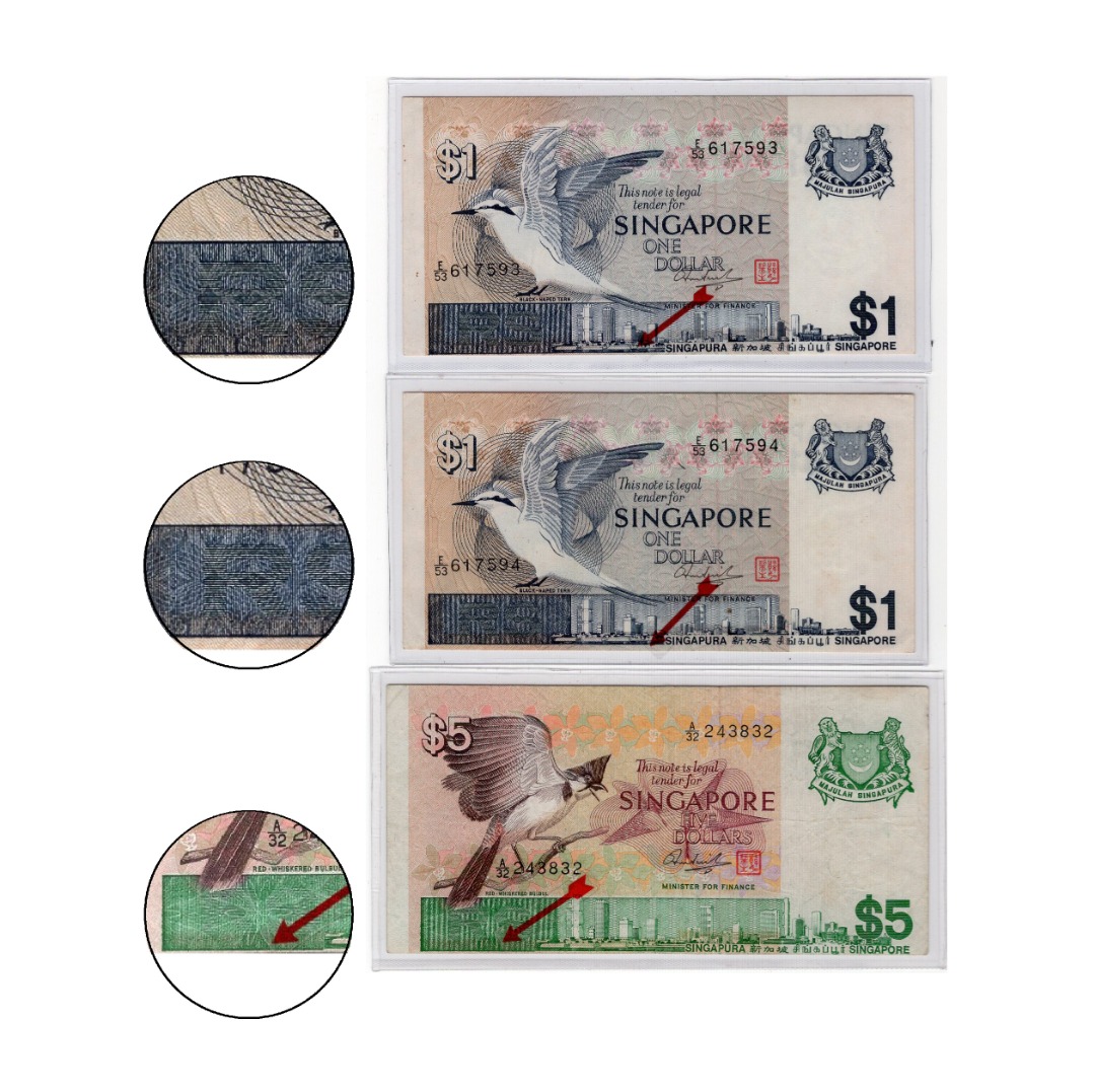 Singapore Bird Series Banknotes Alignment Error, Hobbies & Toys ...