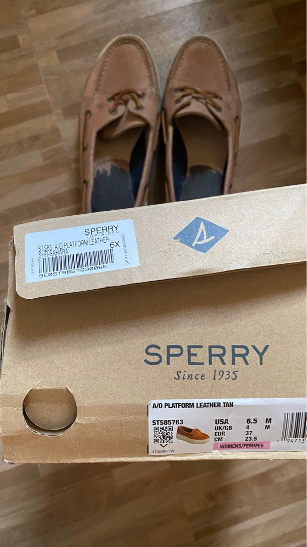 Sperry Women Platform Leather Tan, Women's Fashion, Footwear, Loafers ...
