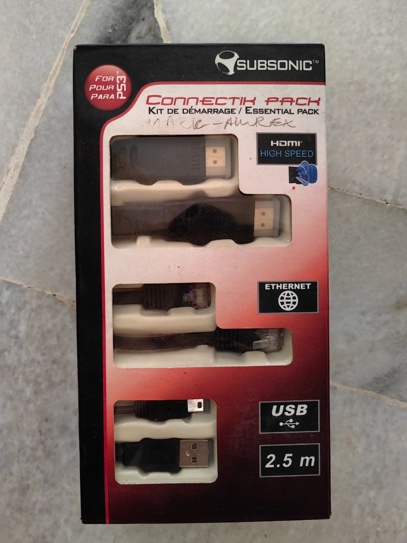 SUBSONIC cable pack for PS3, Video Gaming, Gaming Accessories, Cables ...