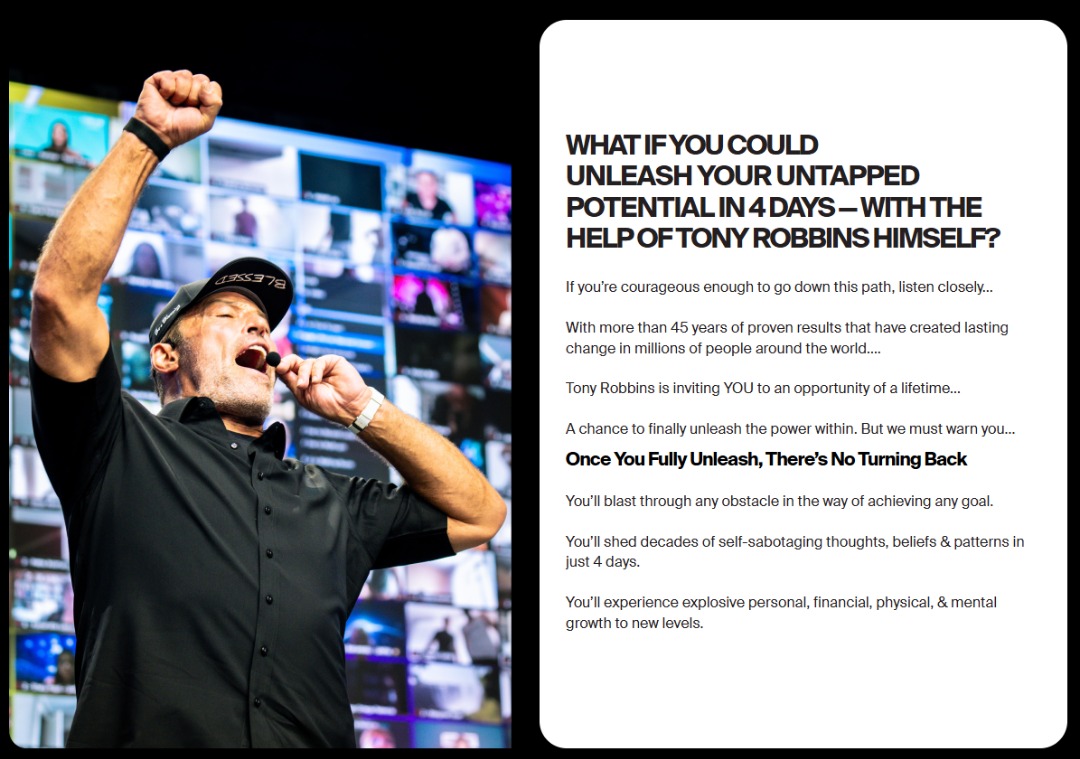 Tony Robbins Unleash The Power Within Virtual Ticket for March 13-16 ...
