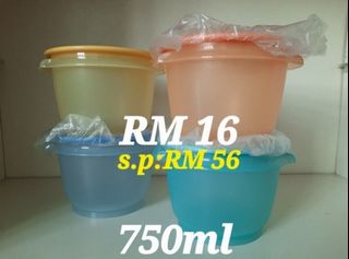 Tupperware Tall Canister 10L airtight liquid tight isi keropok maruku ...