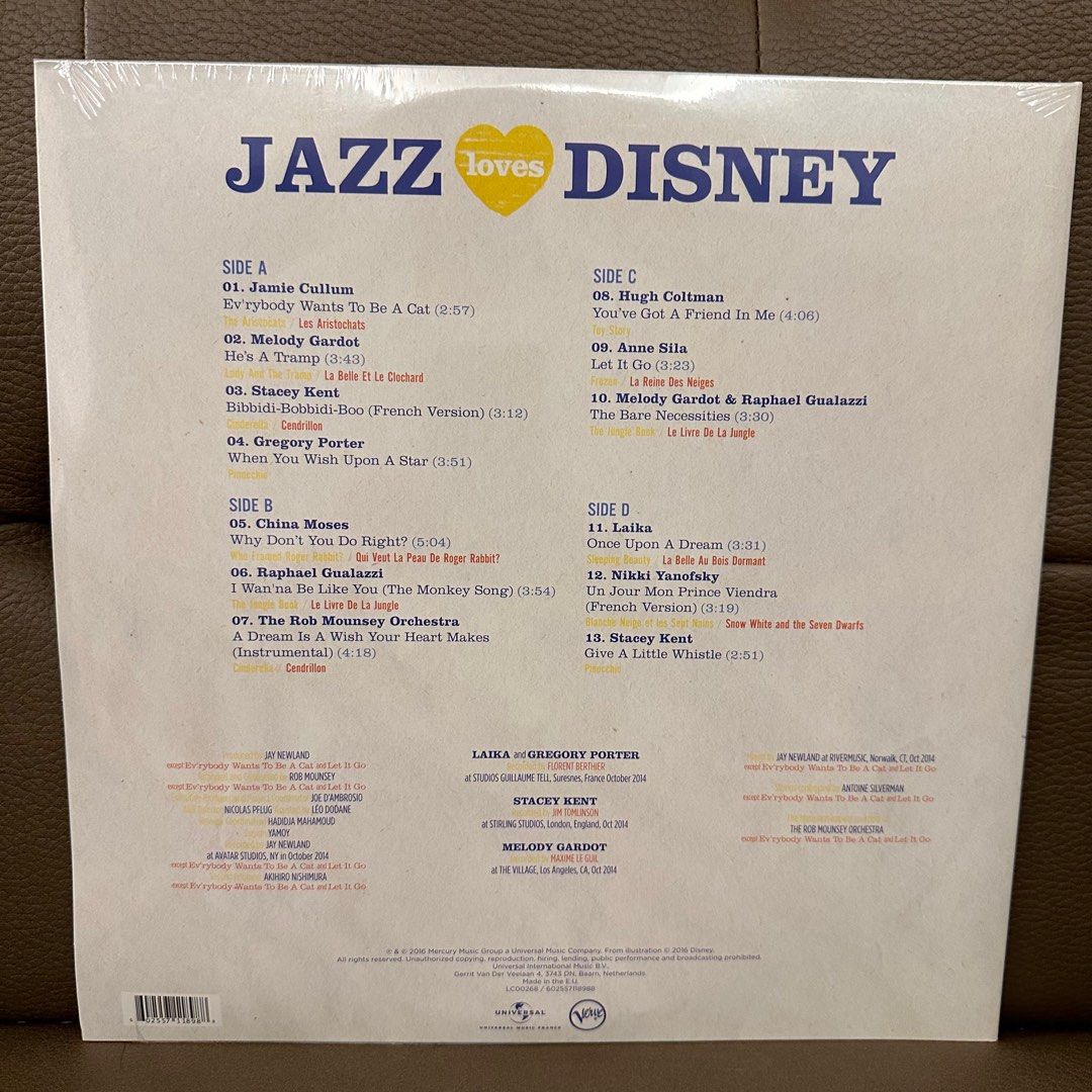 (全新 2 LP 雙黑膠) 迪士尼爵士樂 - Jazz Loves Disney Volume 1 (Vinyl 黑膠唱片 / Frozen ...