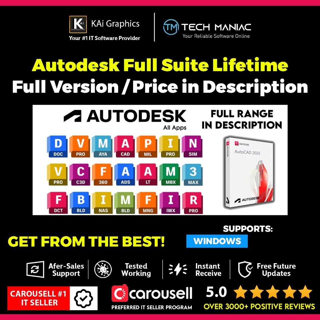 🔥 Latest Autodesk Suite 2025 Genuine Software - Autocad / Revit / 3DS ...