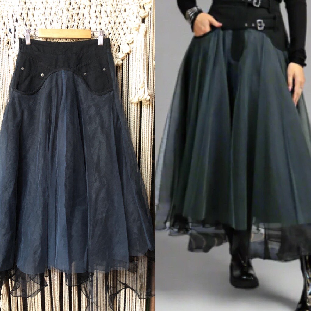 Amazon brand garterized black denim tutu skirt, Women's Fashion ...