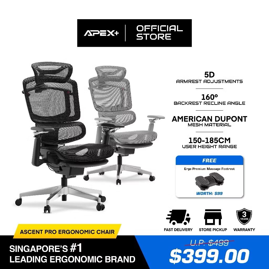 APEX+ Ascent Pro Ergonomic Mesh Office Chair | X5, Furniture & Home ...