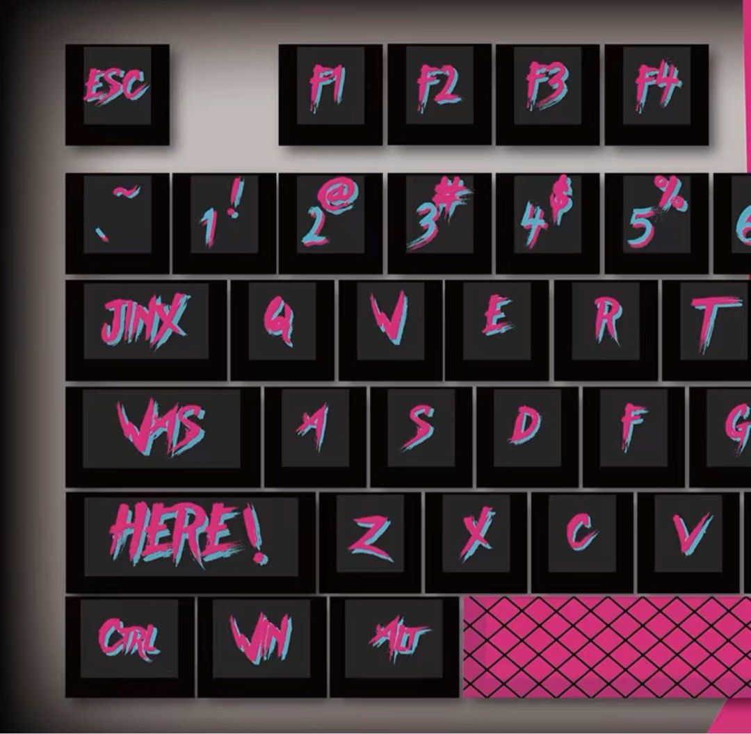 [ARCANE] Jinx Themed Cherry Profile Keycaps – League of Legends Custom ...