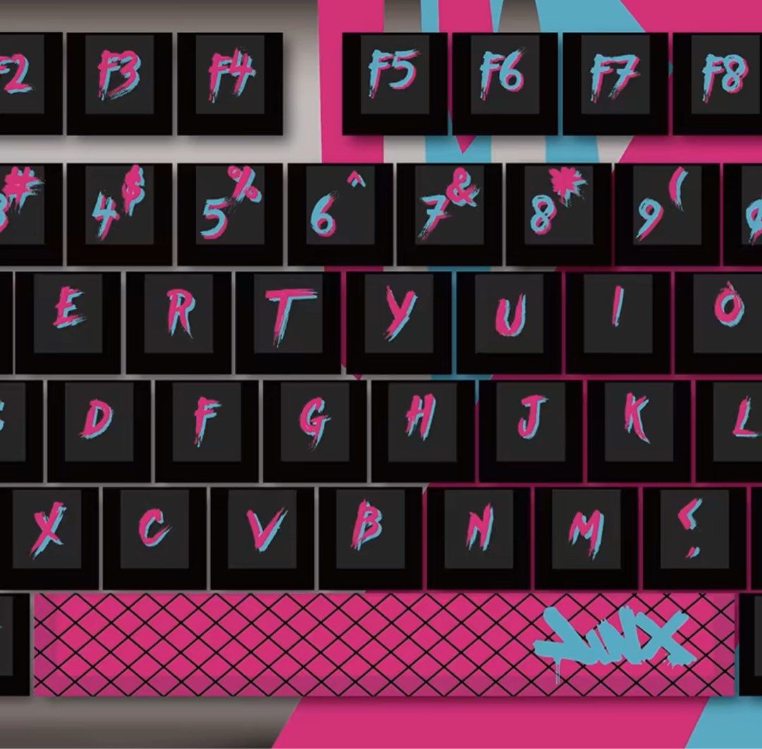 [ARCANE] Jinx Themed Cherry Profile Keycaps – League of Legends Custom ...