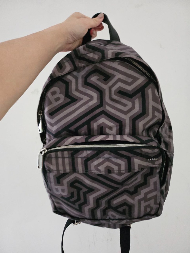 Bally Backpack Ori Black Grey, Fesyen Pria, Tas & Dompet , Ransel di ...