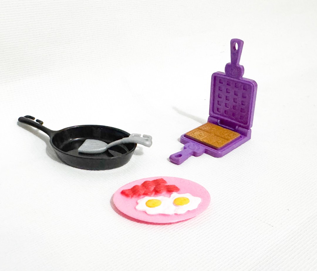 Barbie Breakfast Bacon Eggs Waffle Cooking Accessory Set, Hobbies ...