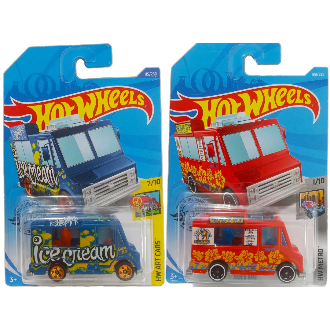 Diecast Hot Wheels Quick Bite Blue Ice Cream Truck HW Art Cars & Red Quick Bite HW Metro Koleksi ...