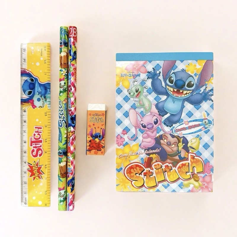 Disney Stitch Pencils Ruler Eraser Note Book Stationery set, Hobbies ...