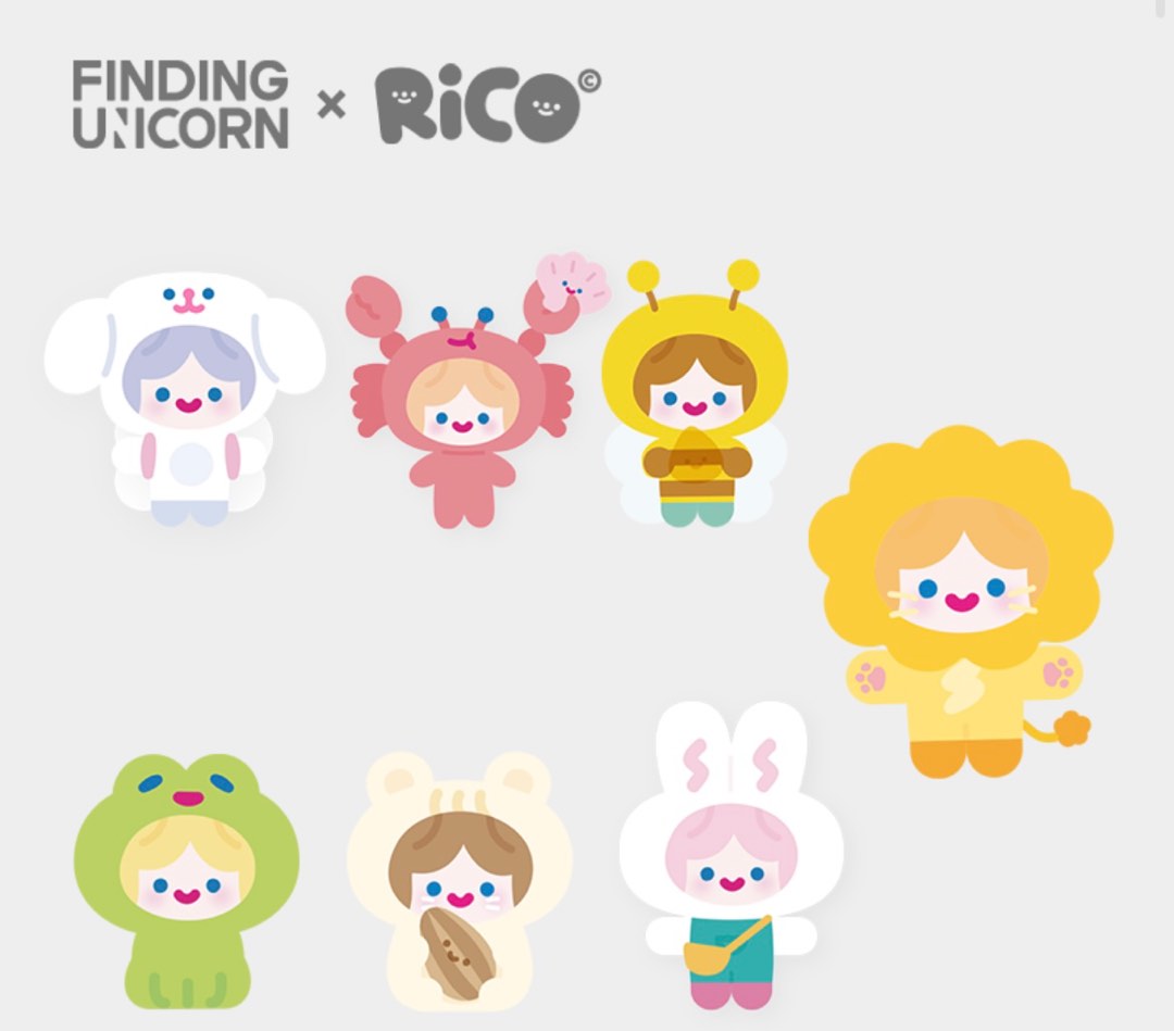 Finding Unicorn CELL RiCO Happy Fluffy Series Plush Blind Box, Hobbies ...