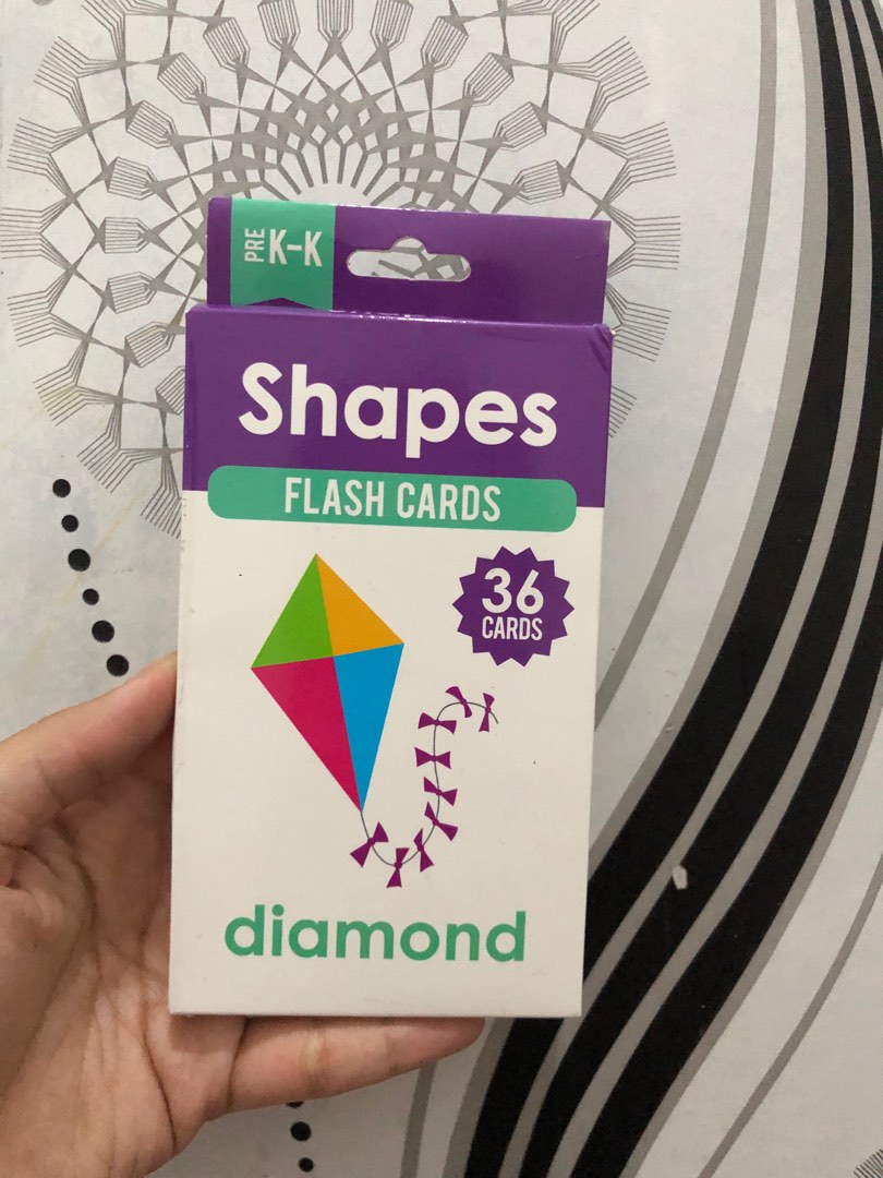 Flash cards shapes 36 cards / kartu anak mengenal bentuk / kartu ...