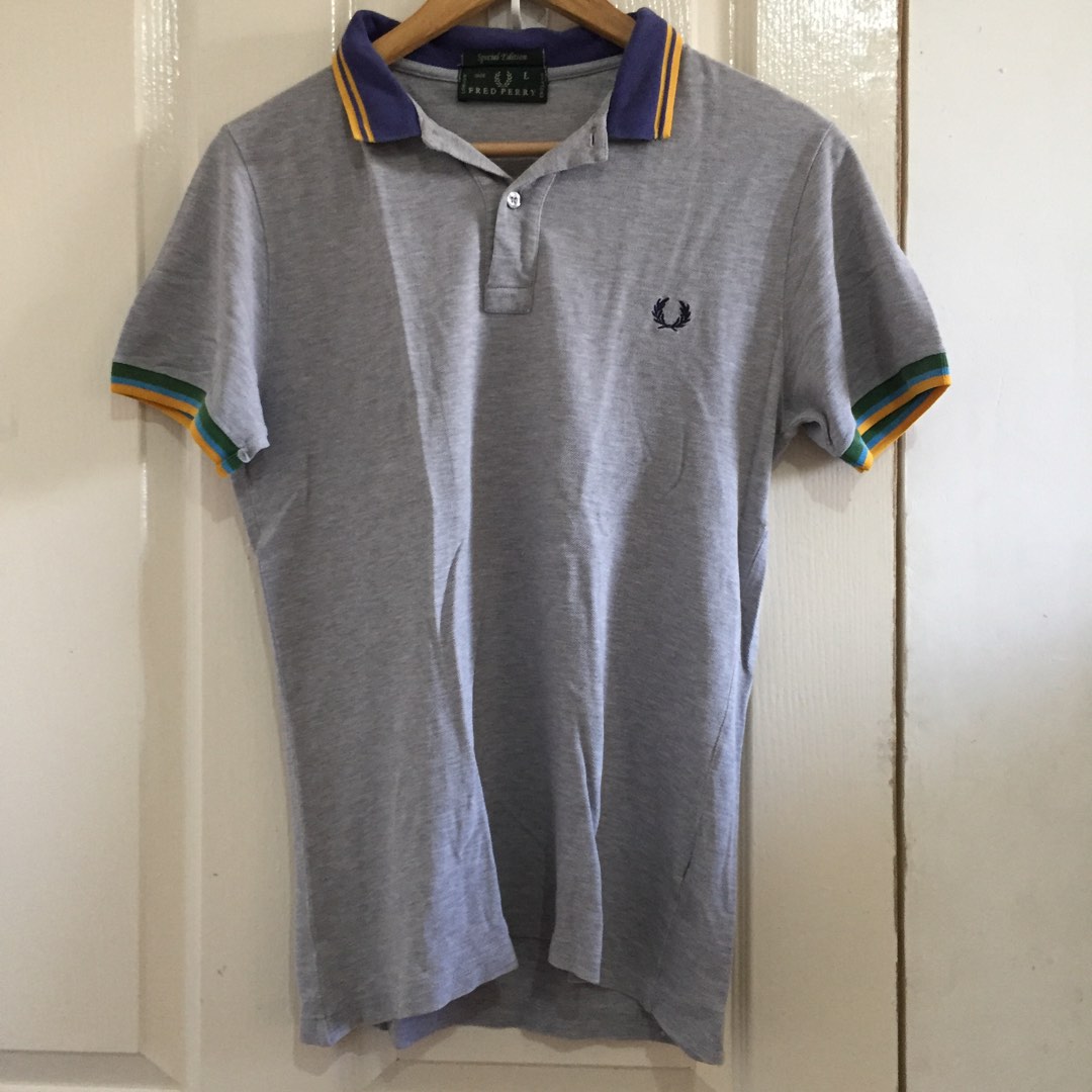 FRED PERRY tri color polo, Men's Fashion, Tops & Sets, Tshirts & Polo ...