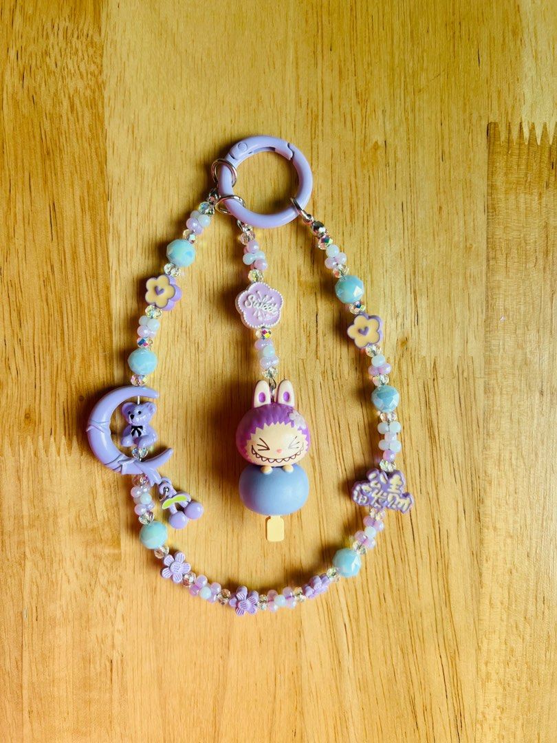 Handmade popmart labubu phone strap phone charm bag charm, Women's ...