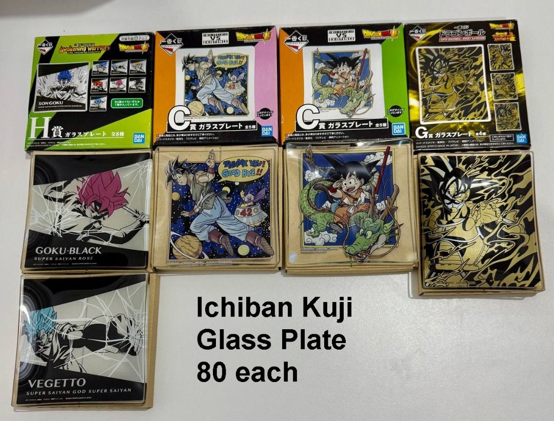 Ichiban Kuji Glass Plate, Tumblers, Glass Dragon Ball, One Piece, Jojo ...