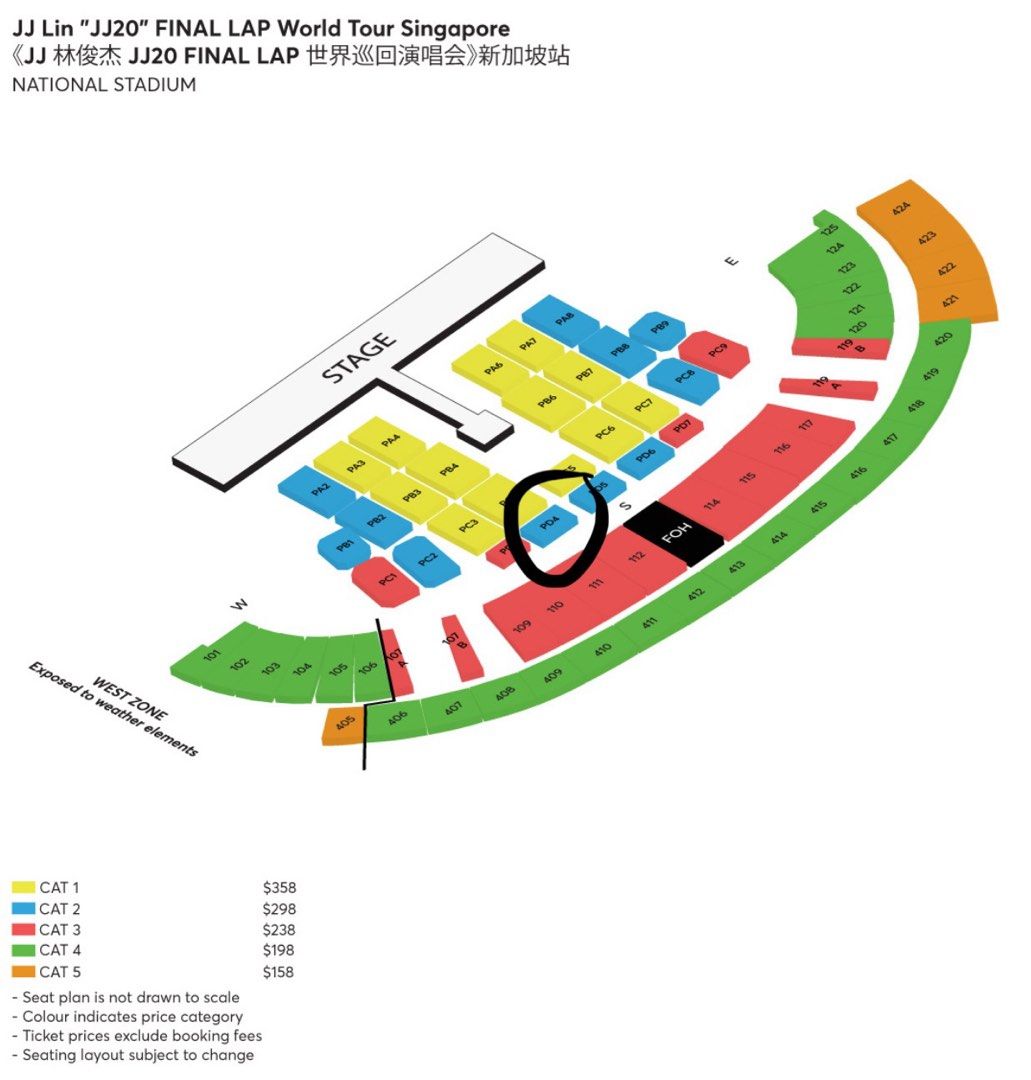 JJ Lin “JJ20” FINAL LAP World Tour Singapore CAT2 (29 DEC) 林俊杰世界巡回演唱会, Tickets & Vouchers, Event ...