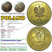 Koin berkuda 'Hussar Knight (XVII Century)' 2 Zlote zlotys 2009 ...