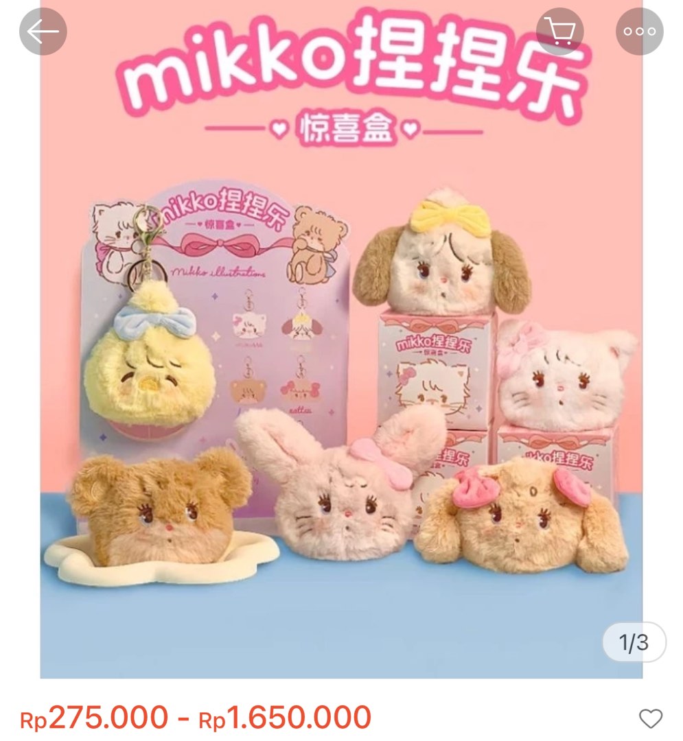 Mikko Plush Blind Box Pinch Tea Series, Toys & Collectibles, Mainan di Carousell
