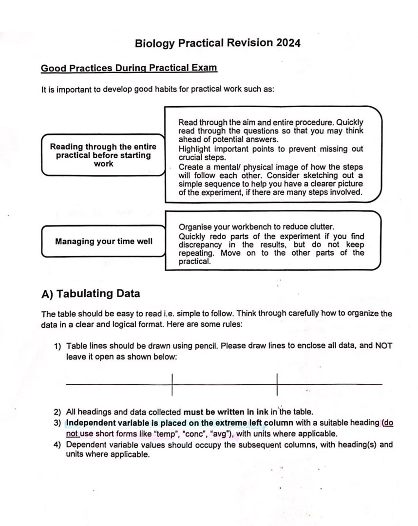 Olevel Biology Practical notes and common sources of errors, Hobbies ...