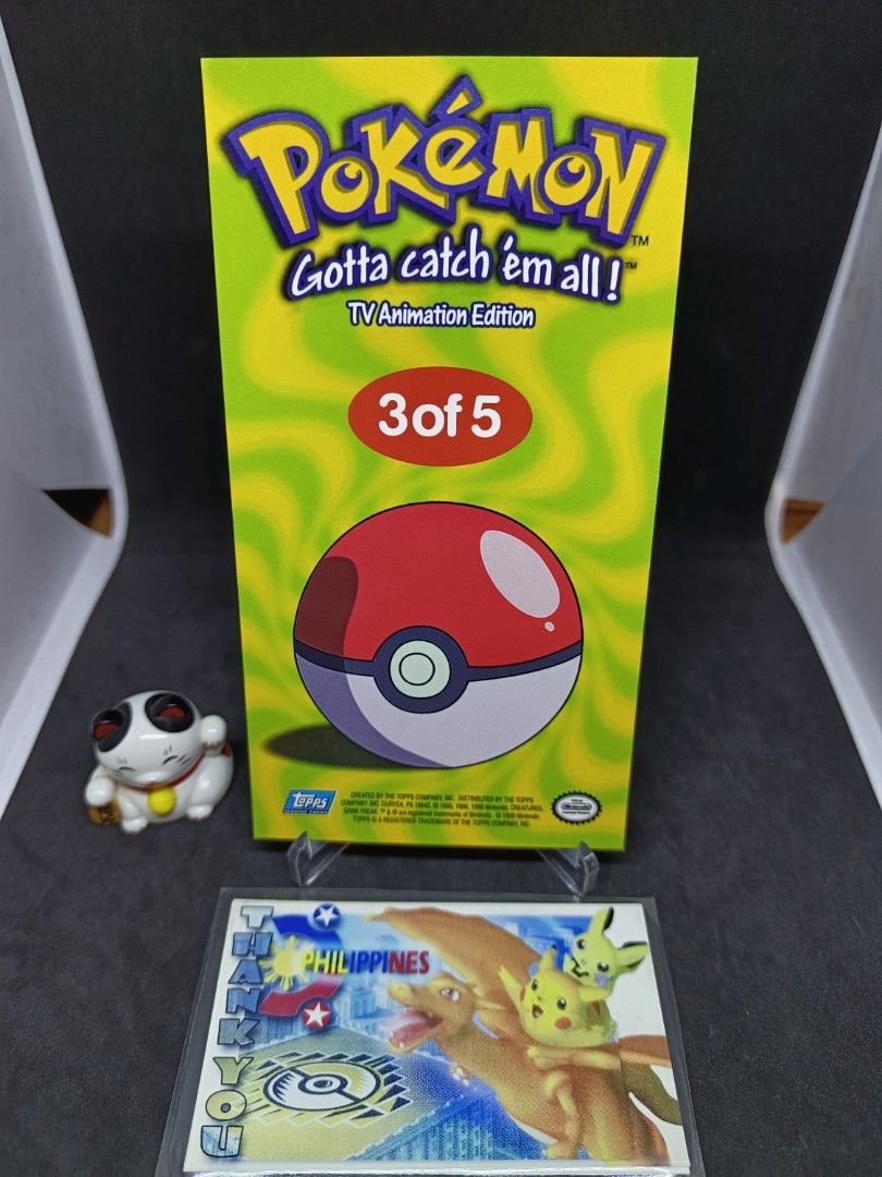 Pokemon Card - #01 BULBASAUR 3 of 5 (OVERSIZED TIN TOPPER) TOPPS / ANIMATION SERIES 1 / YEAR ...