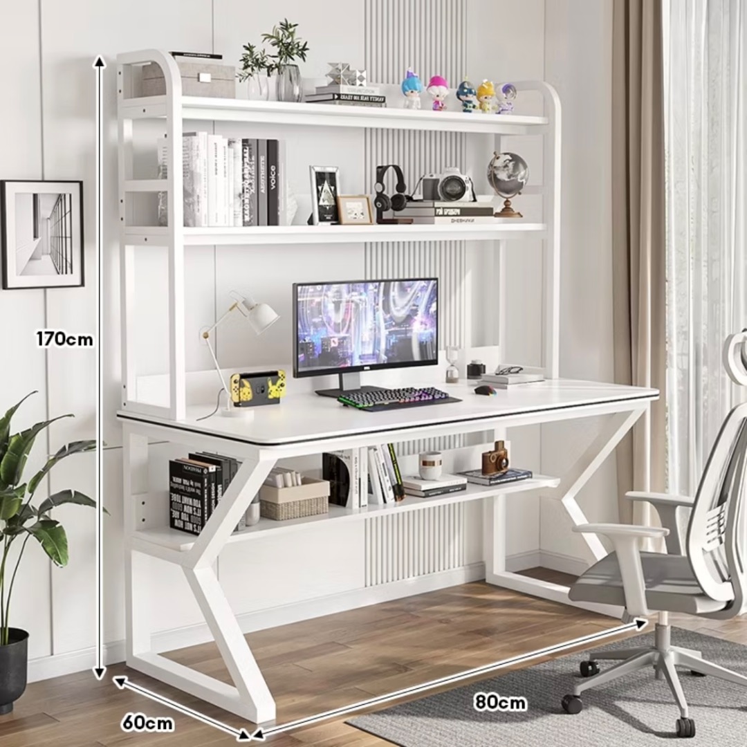 Premium Study Table With Bookshelf | Multilayered Home Computer Laptop ...