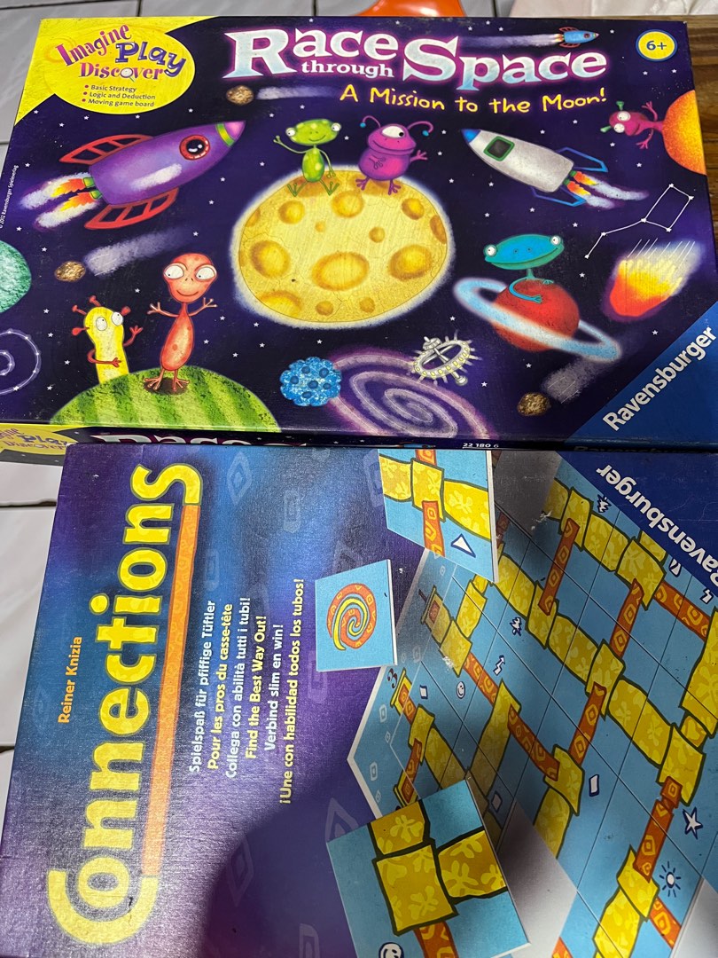 Ravensburger boardgames Race through Space and Connections, Hobbies ...
