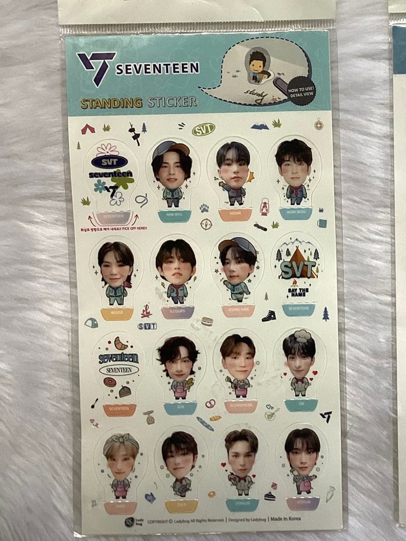 Seventeen SVT Sealed Standing Sticker 1 Set, Hobbies & Toys, Stationary ...