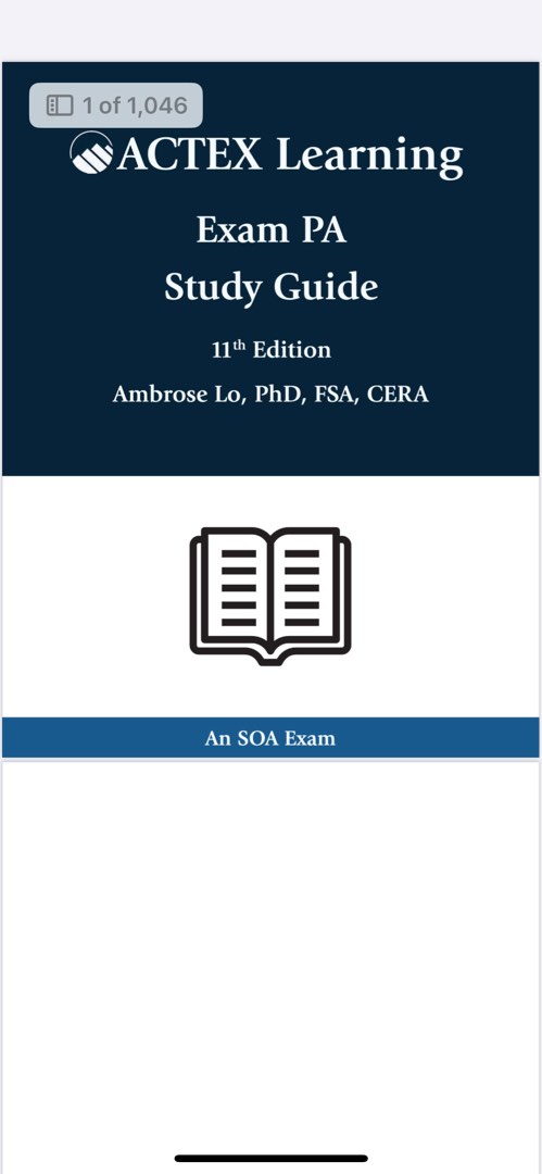 SOA ACTEX PA pdf 11th colour version, Hobbies & Toys, Books & Magazines, Textbooks on Carousell