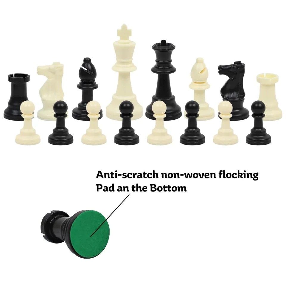 Solid Chess Piece //King-9.5cm //Tournament Standard //34 Pieces (FIDE ...