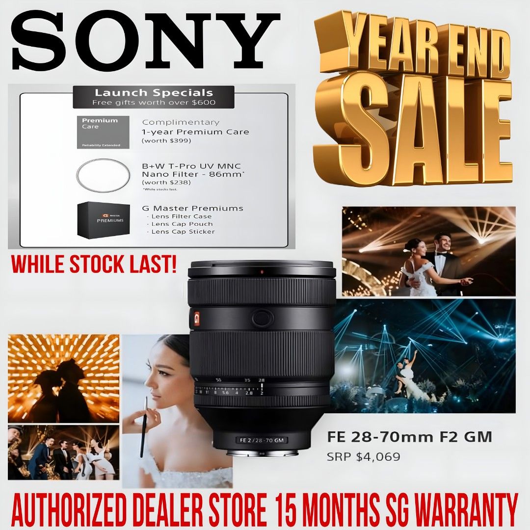 SONY FE 28-70MM F2 GM LENS sony 28-70mm f2, Photography, Lens & Kits on ...