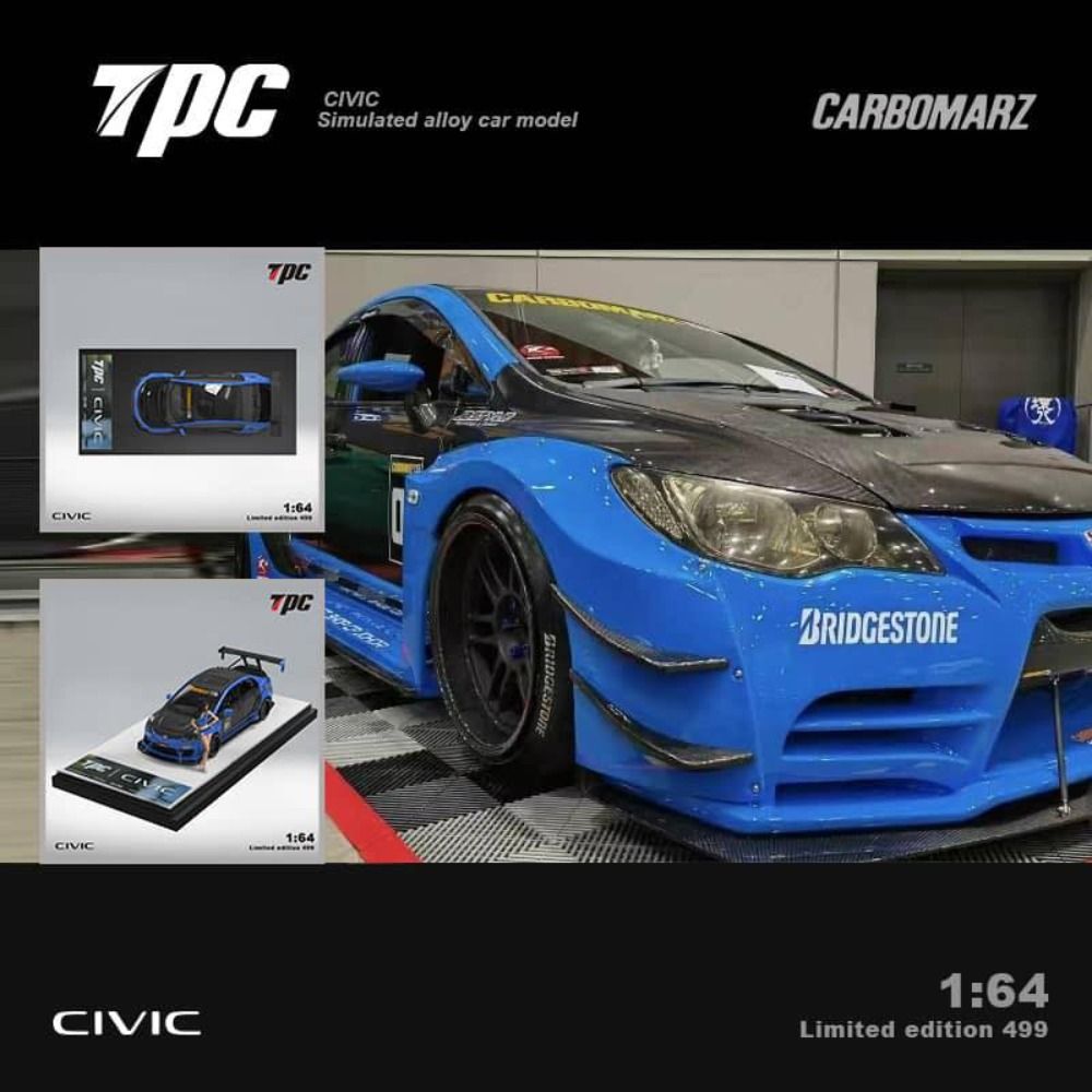 TPC 1/64 Scale Civic FD2 Track Edition Modified Die-cast Car with ...
