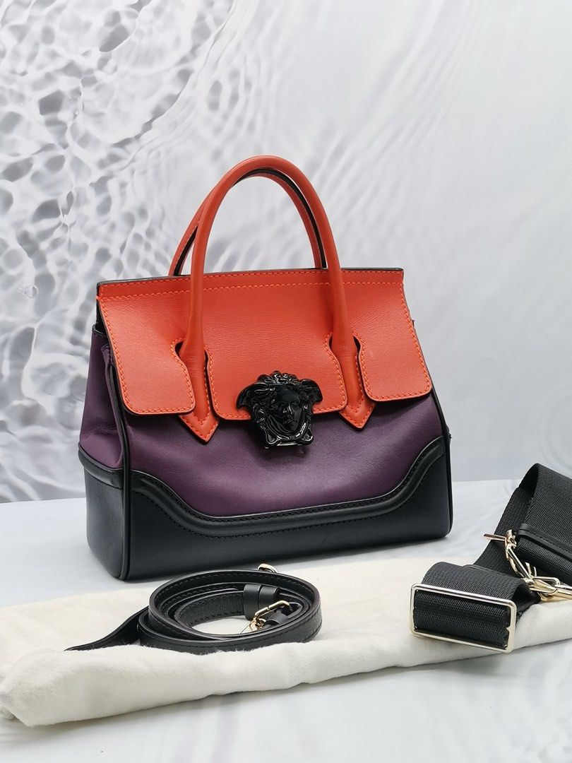VERSACE PALAZZO EMPIRE MEDUSA 3 TONE TOP HANDLE BAG WITH 2 STRAP ...