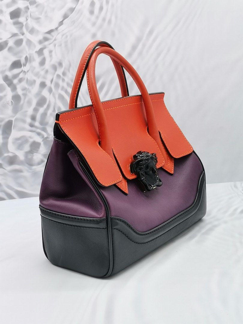 VERSACE PALAZZO EMPIRE MEDUSA 3 TONE TOP HANDLE BAG WITH 2 STRAP ...