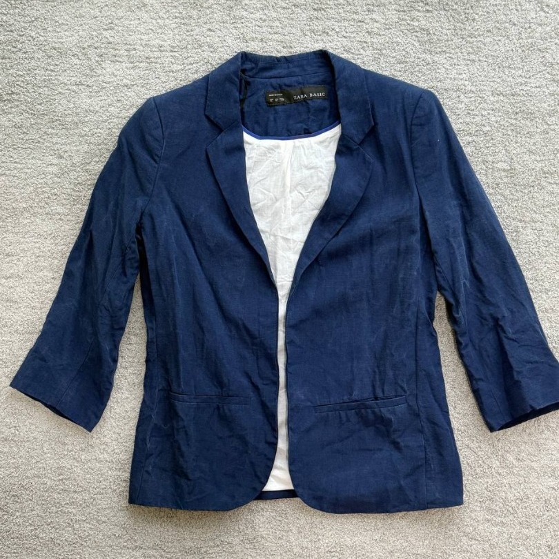 Zara Basic Blazer Navy #makespace, Women's Fashion, Coats, Jackets and ...