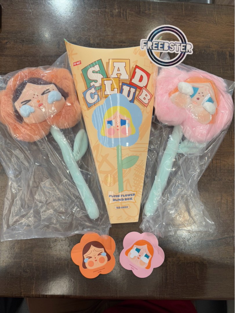 [100% LEGIT] Pop Mart Cry Baby Sad Club Plush Flower Blind Box, Hobbies ...