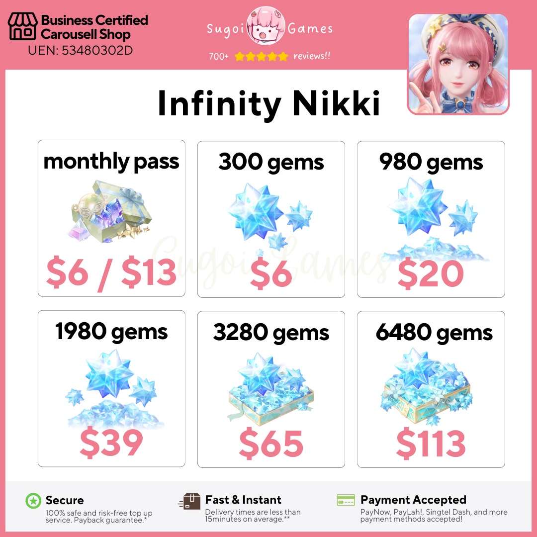 🌸 Infinity Nikki Top-Up Service | Stellarites Gems | Login Required ...