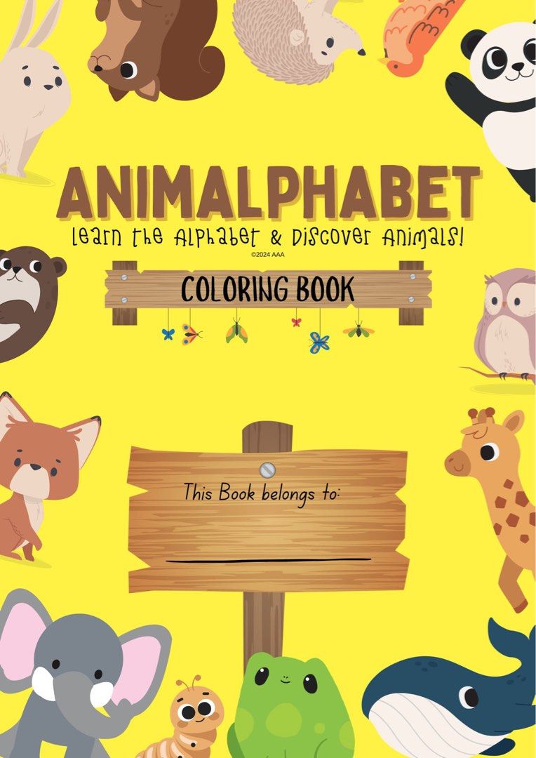 ANIMALphabet Coloring Book, Babies & Kids, Infant Playtime on Carousell