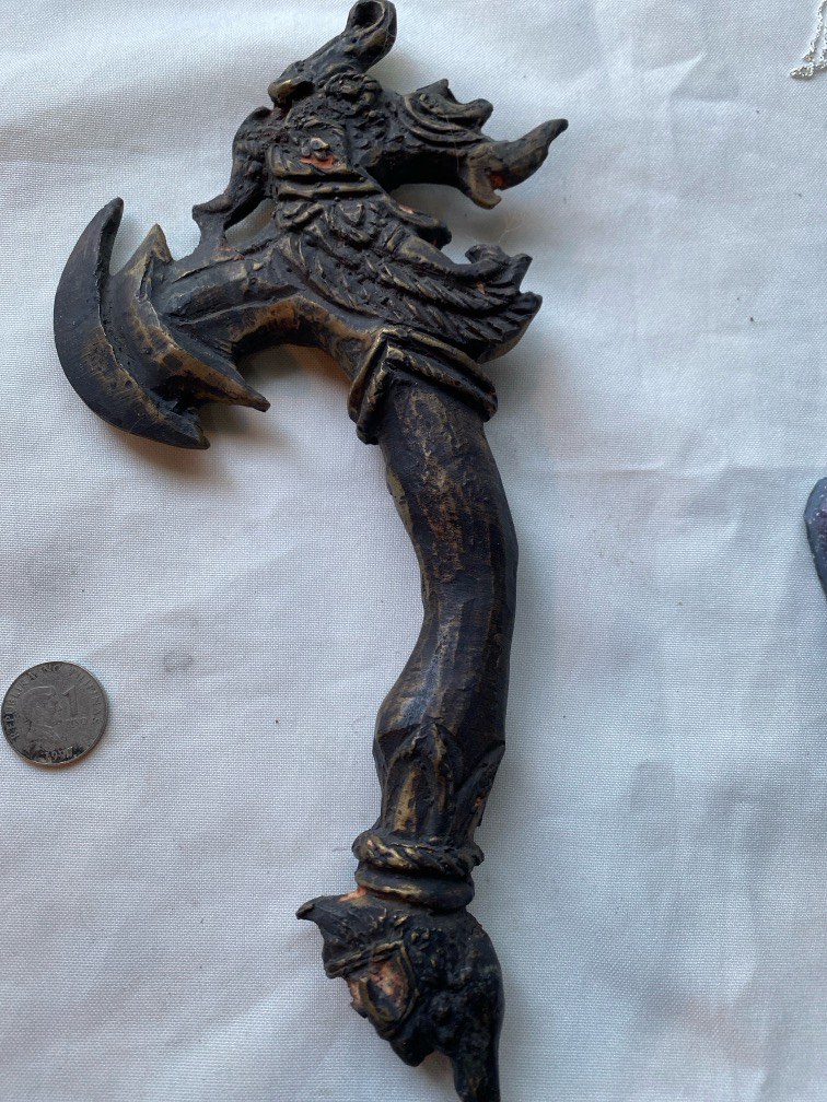 Antique ritual axe in bronze from Cambodia around 1960, Hobbies & Toys ...