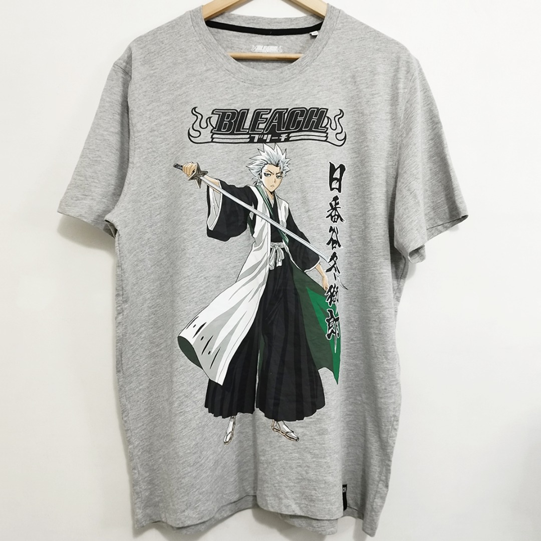 Bleach Anime T-shirt - Captain Toshiro - Anime Merch - Gray Crewneck ...